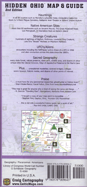 Hidden Ohio Map and Guide - CelticMaps.com from Craig Cartography - Map ...